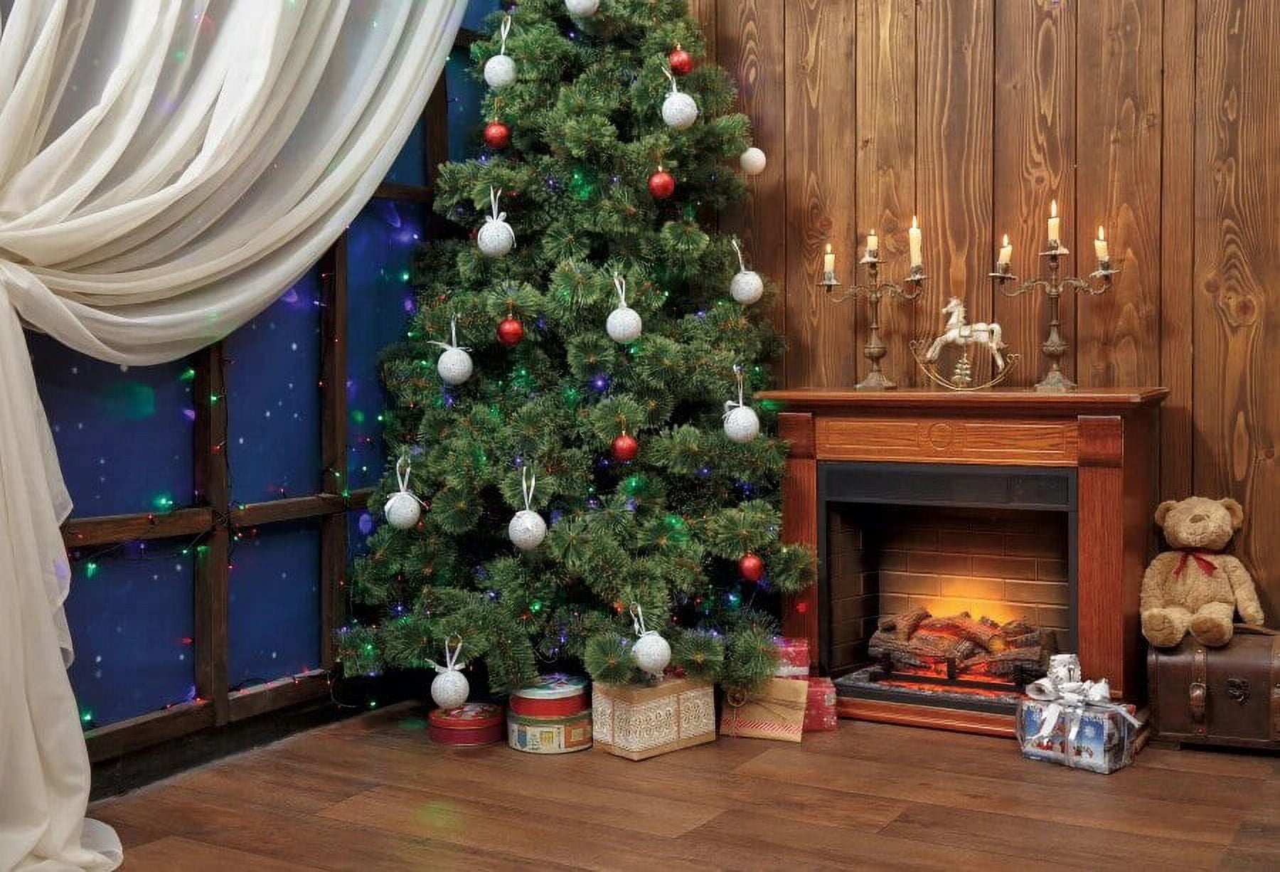 Blue Wall Light Bokeh Christmas Tree Photography Backdrops Photo ...