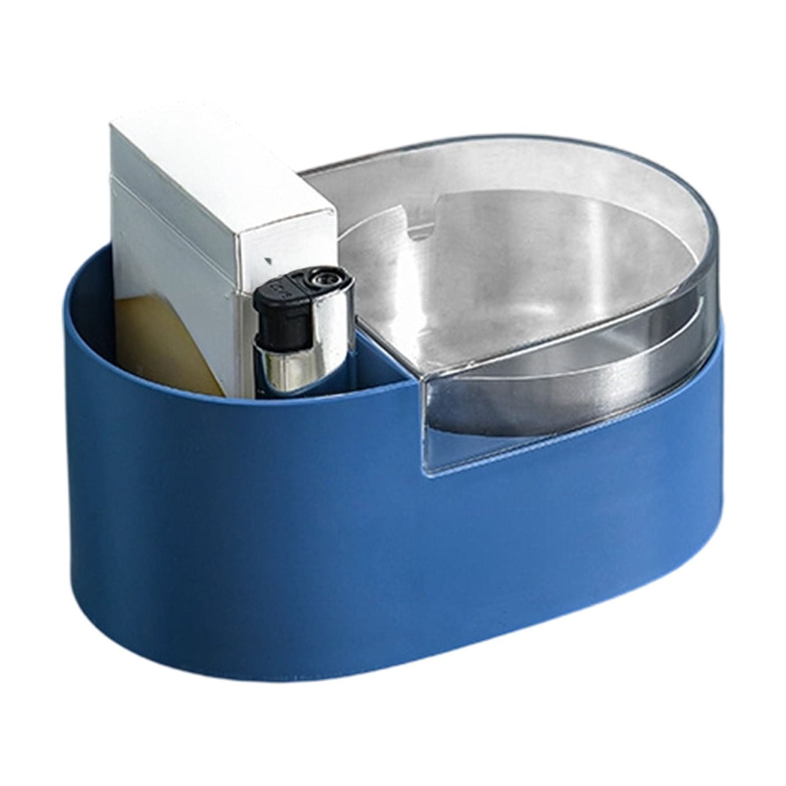 Blue Wall Mounted Ashtray With Lid Removable Stainless Steel Liner For ...