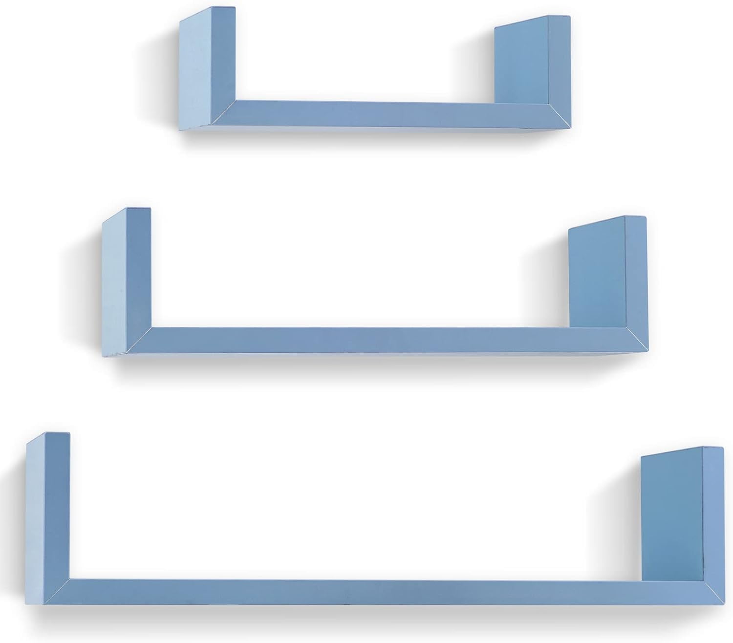 Blue Wall Mounted Shelf U-Shaped Floating Shelves Home Decoration Book ...