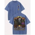 Blue Washed Cotton Mens Christian Graphic T-Shirt - Double-Sided Jesus ...