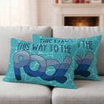 Blue Water Ripples Waterproof Throw Pillow Covers Set of 2 Gradient ...