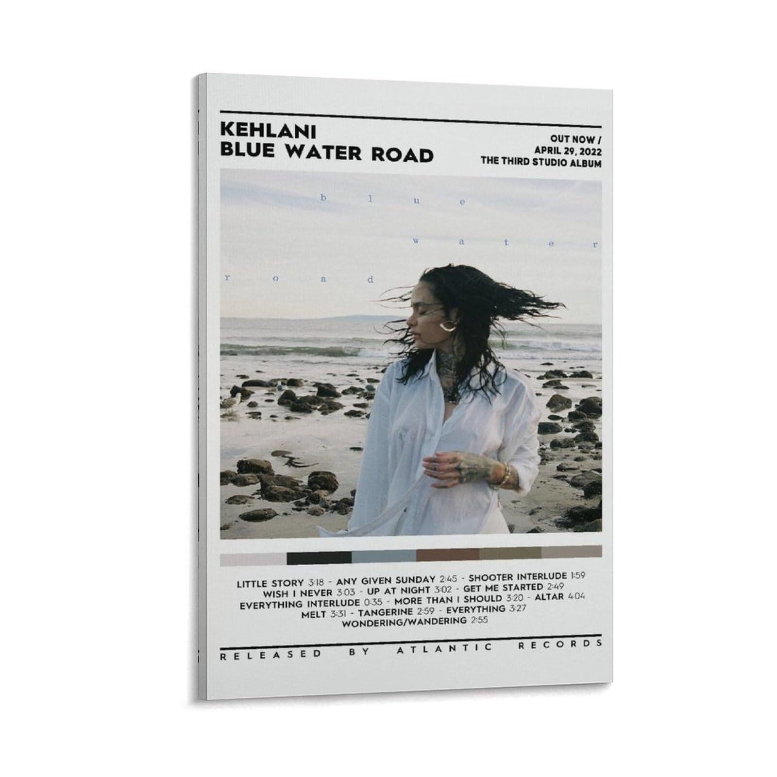Blue Water Road Kehlani Canvas Poster Bedroom Decoration Landscape ...