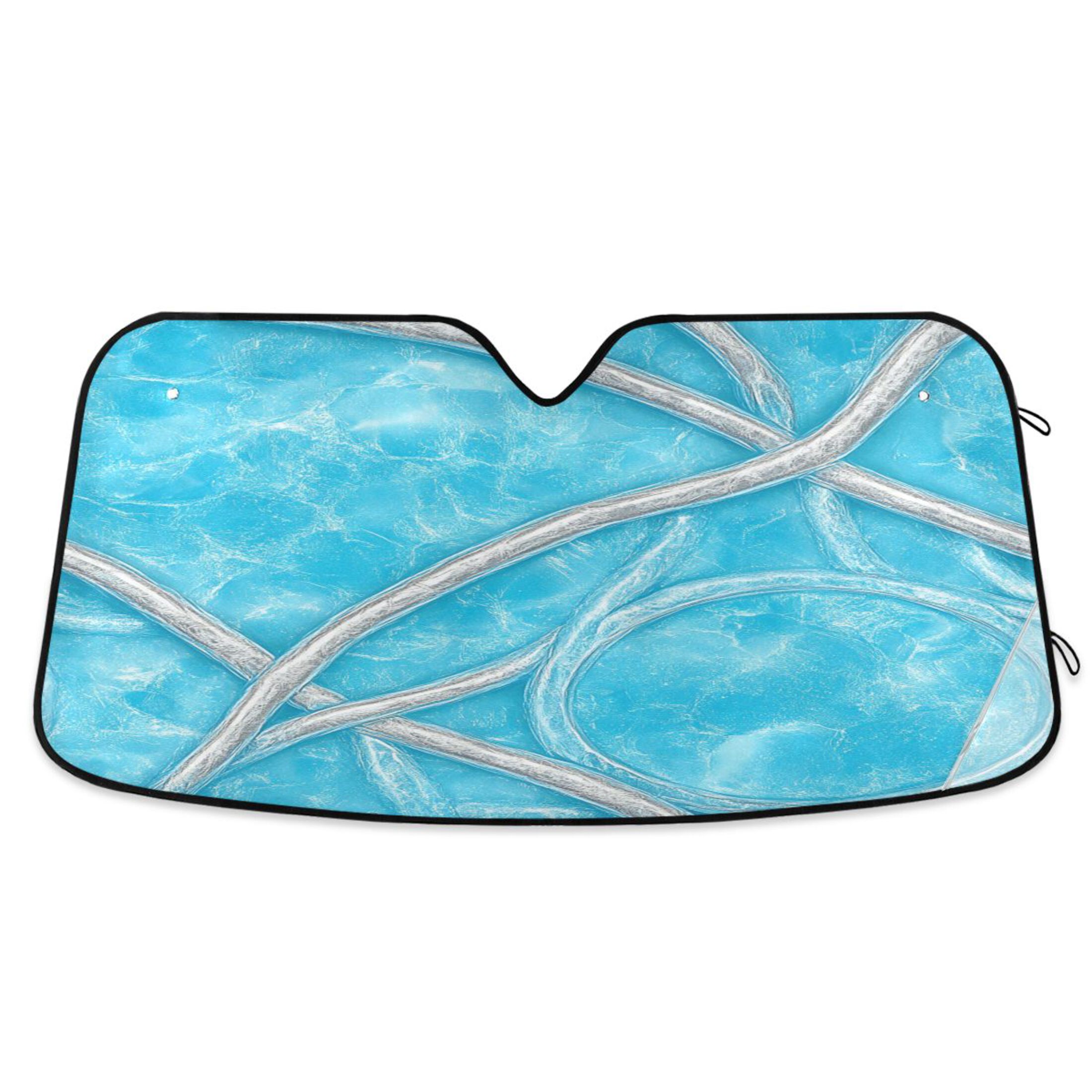 Blue Water Surface Pattern Car Sunshade 55x27.6in UV Protection Heat ...
