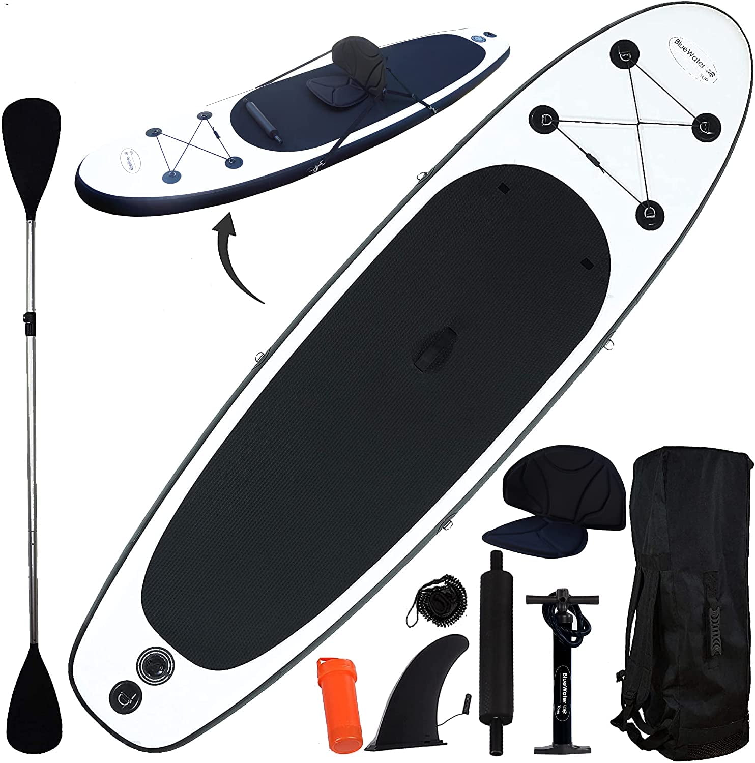 Blue Water Toys Inflatable Kayak / Stand up Paddle Board Kit, 10 feet ...