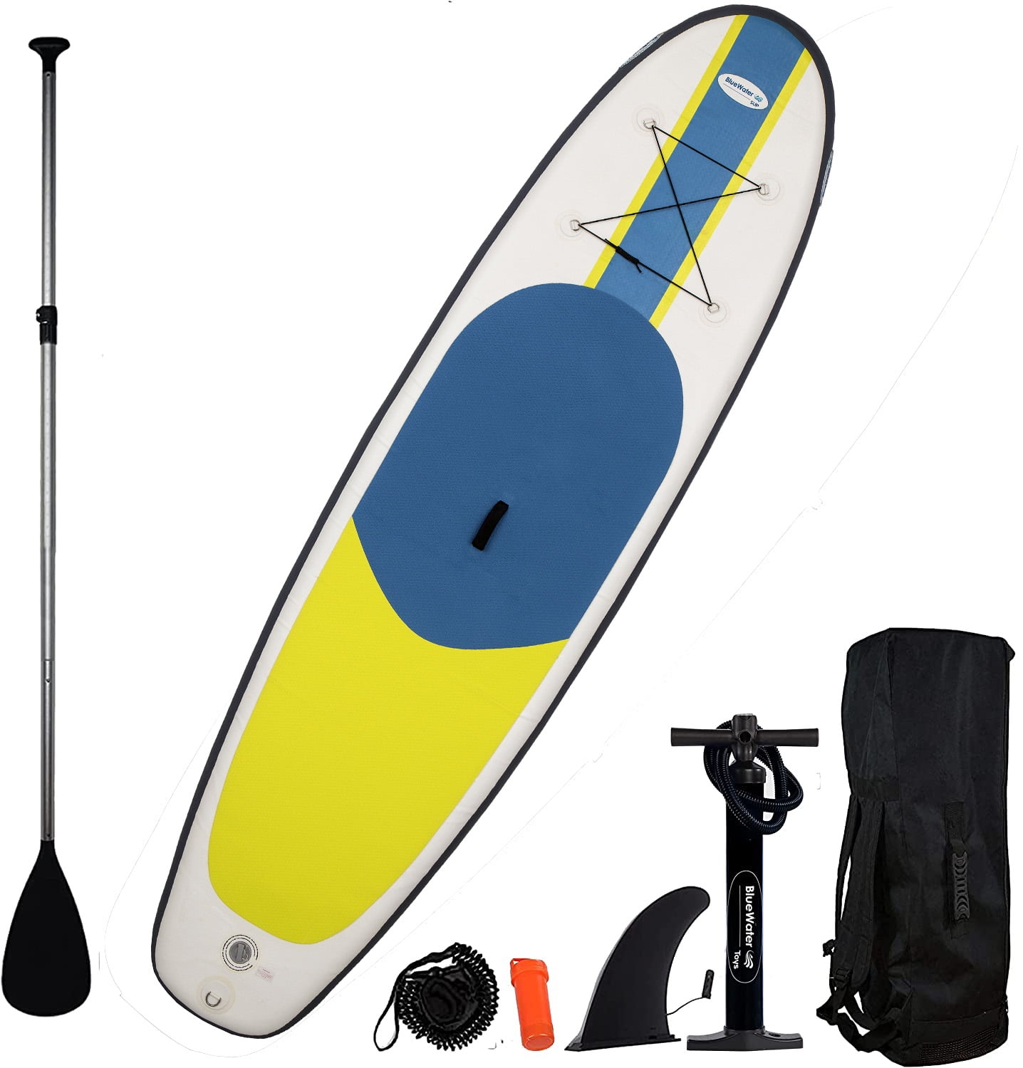 Blue Water Toys Portable Inflatable Stand Up Paddle Board Kit with Pump ...