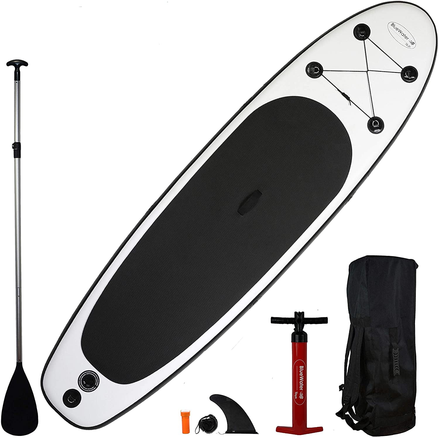 Blue Water Toys Portable Inflatable Stand Up Paddle Board Kit with Pump ...