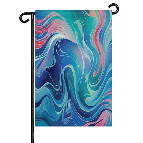 Blue Water Waves Garden Flag 12x18 Inch Abstract Gradient Pink Modern ...