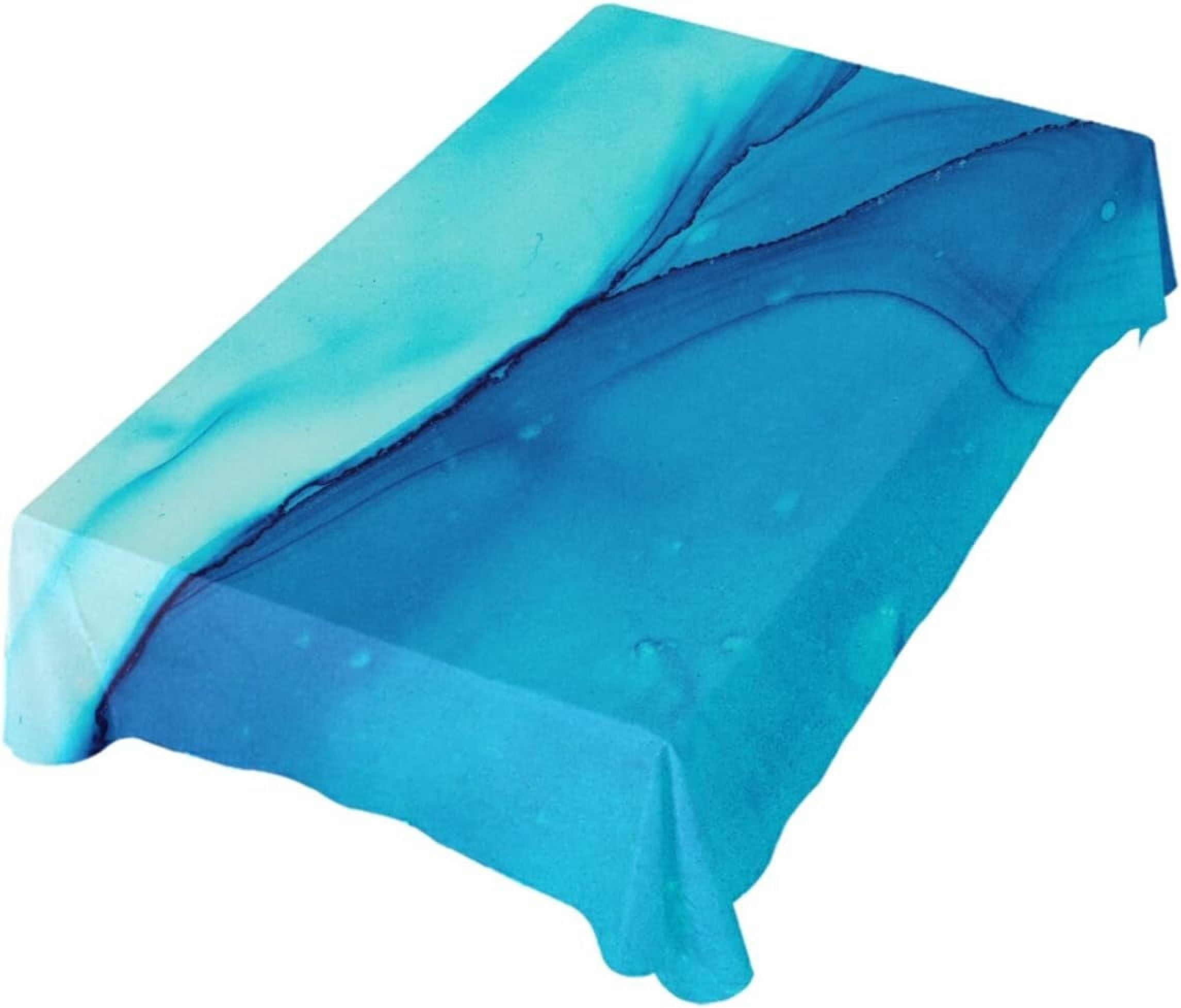 Blue Watercolor Brush Stroke Tablecloth 60" x 60" Rectangle Table Cloth ...
