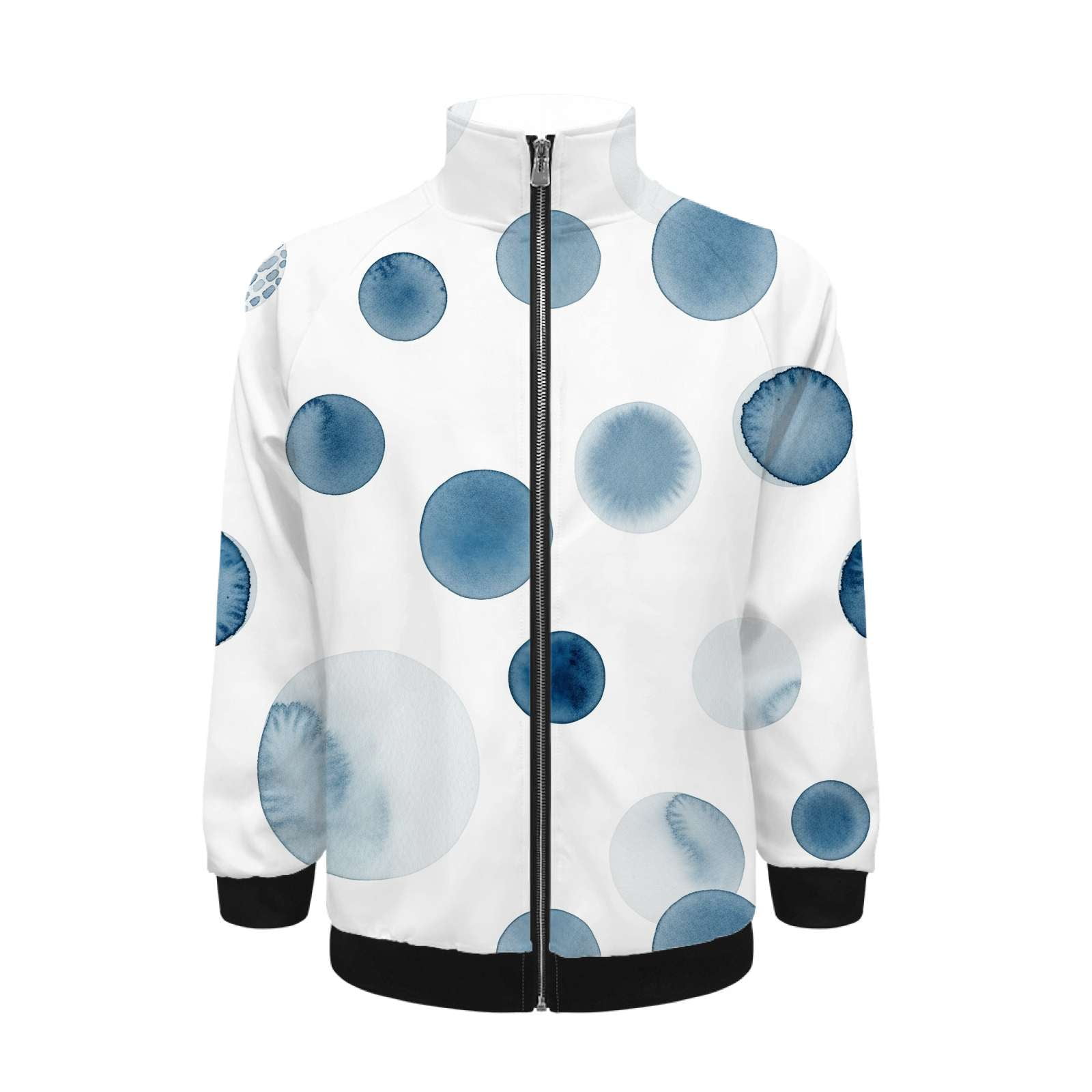 Blue Watercolor Circles Pattern Jacket Men's Street Cool Long Sleeves ...