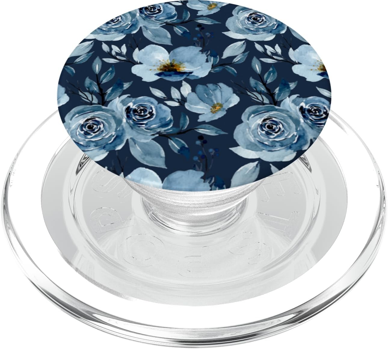 Blue Watercolor Flower Pattern PopSockets MagSafe PopGrip for iPhone ...