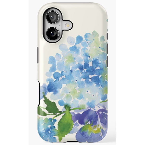 Blue Watercolor Hydrangea Floral Garden Art Case Phone Case for iPhone ...