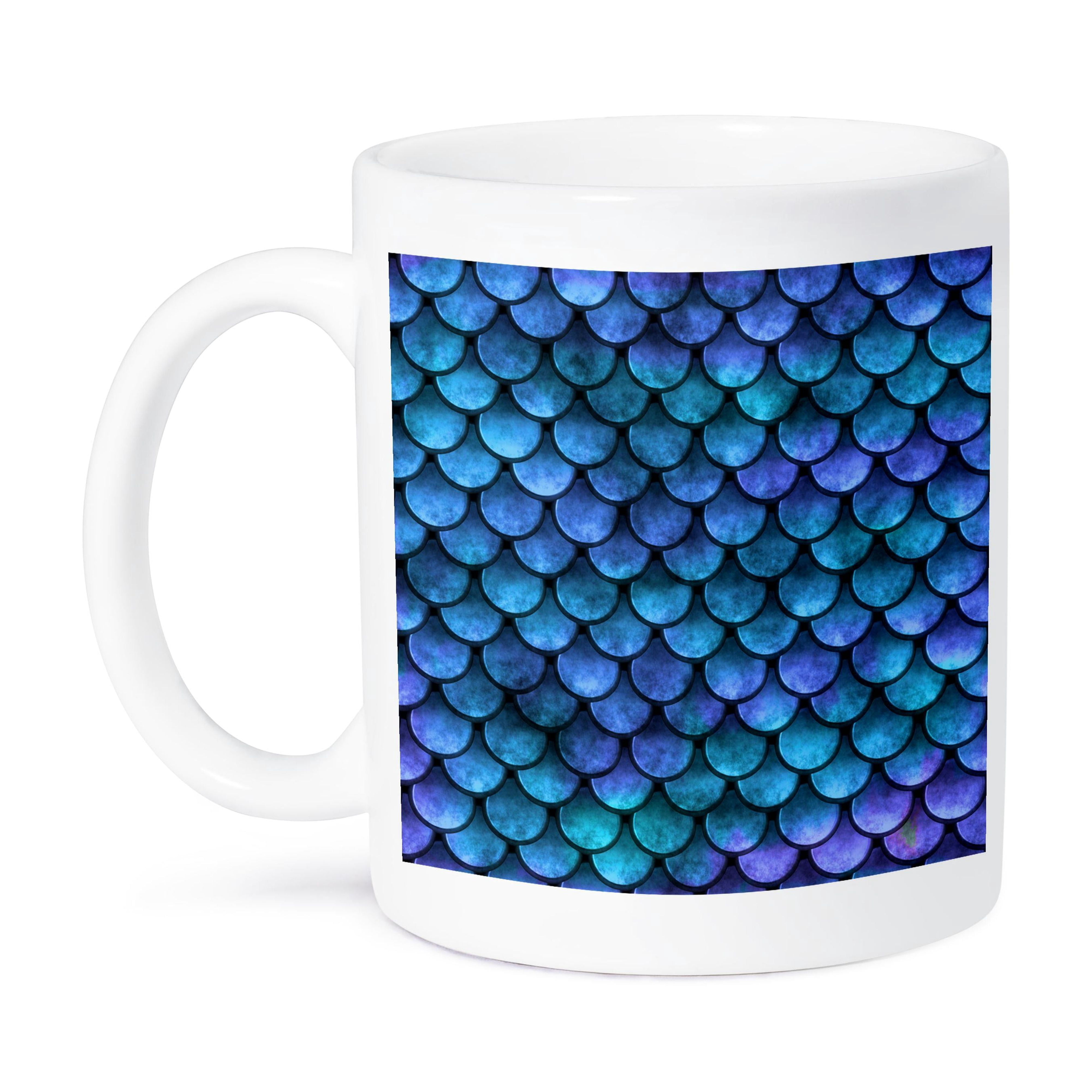 Blue Watercolor Mermaid Scale Pattern, 11oz Mug - Walmart.com