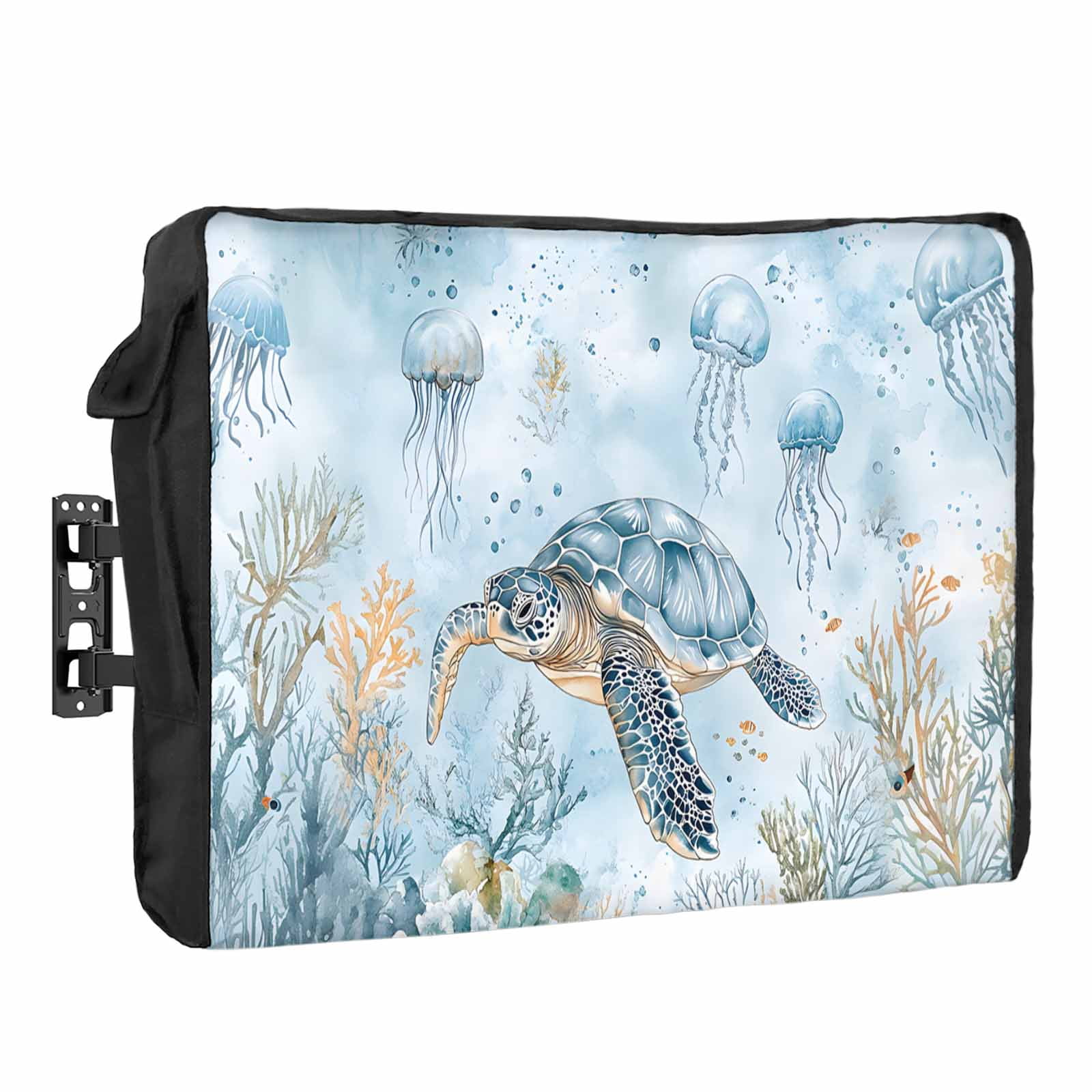Blue Watercolor Outdoor TV Cover 60 to 65 inch Weatherproof Waterproof ...