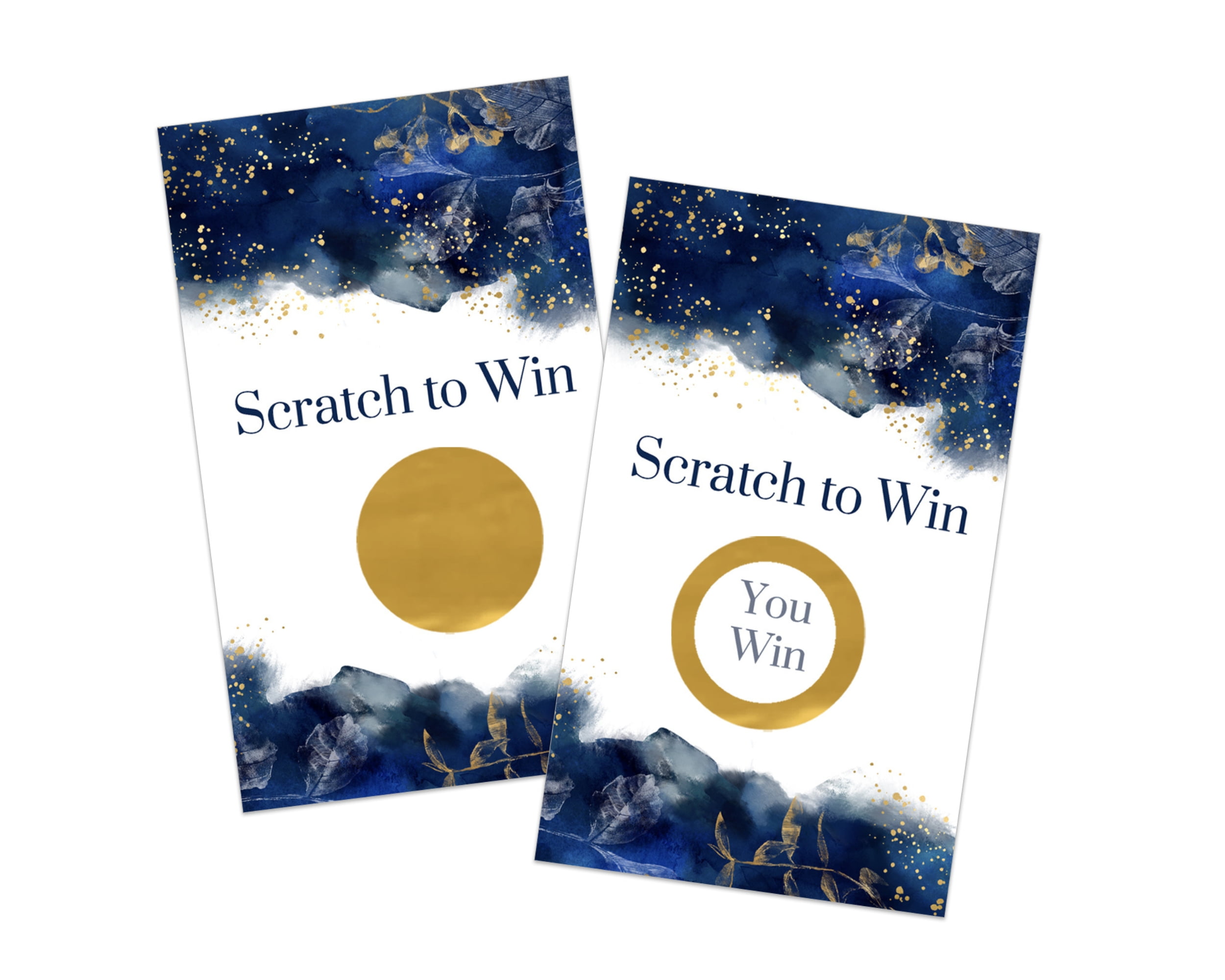 Blue Watercolor Scratch Off Games for Bridal Shower, All Occasion ...