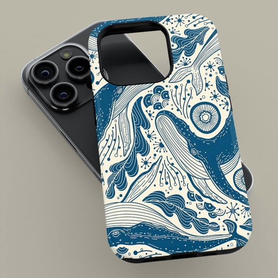 Blue Watercolor Shark Phone Case for iPhone 11-17 Ocean Vibes Animal ...