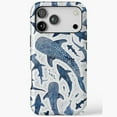 Blue Watercolor Shark White Phone Case Compatible with iPhone 11-17 Pro ...