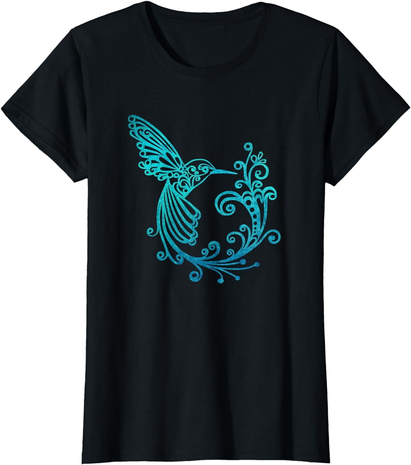 Blue Watercolor Stylized Hummingbird Bird Graphic T-Shirt - Walmart.com