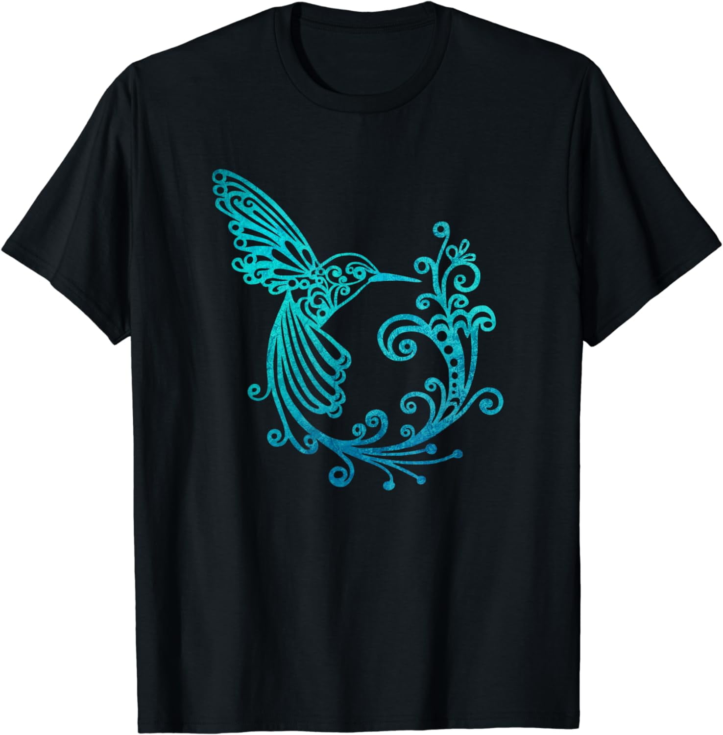 Blue Watercolor Stylized Hummingbird Bird Graphic T-Shirt - Walmart.com