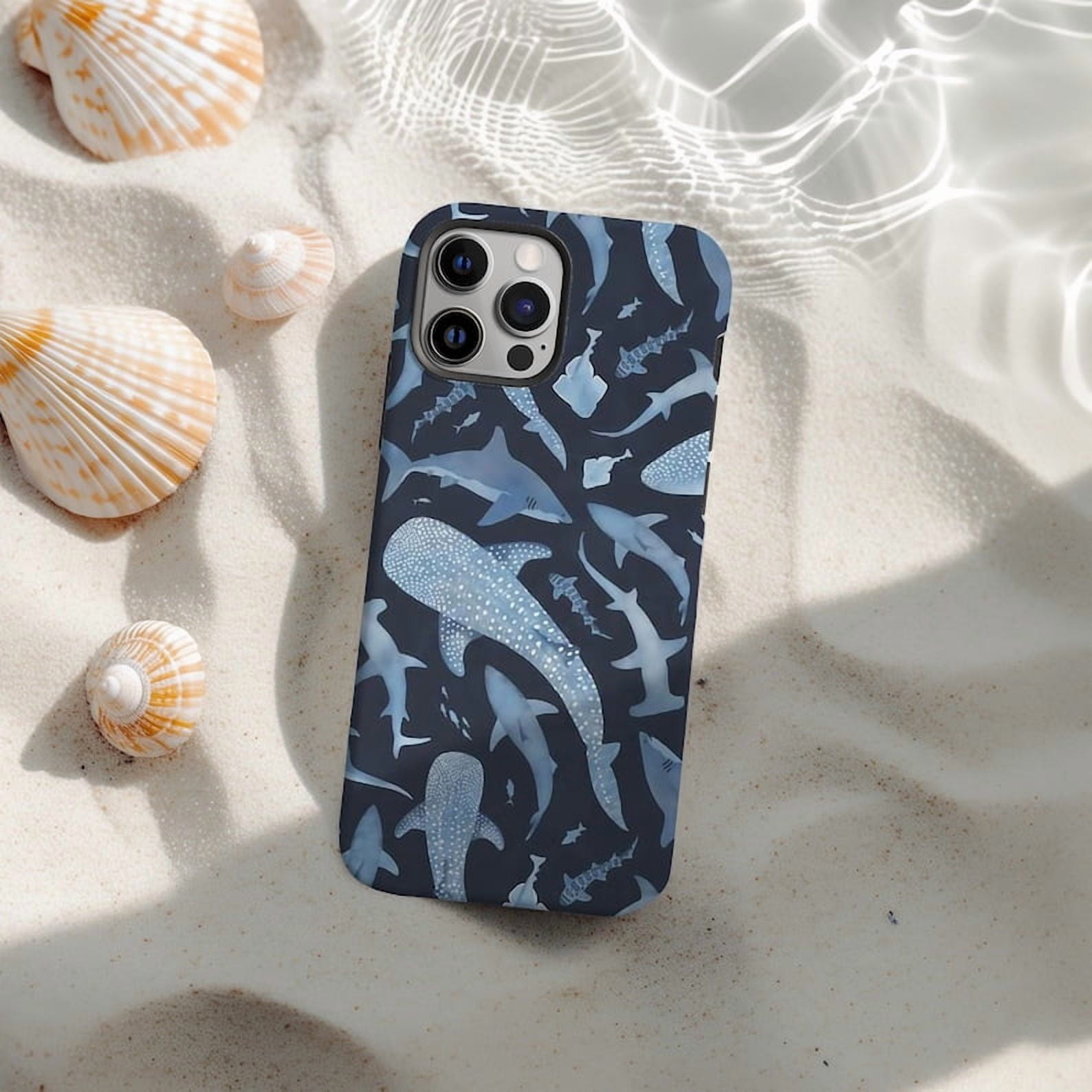 Blue Watercolor Whale Shark iPhone Case - Ocean Love Sea Creature 11-16 ...