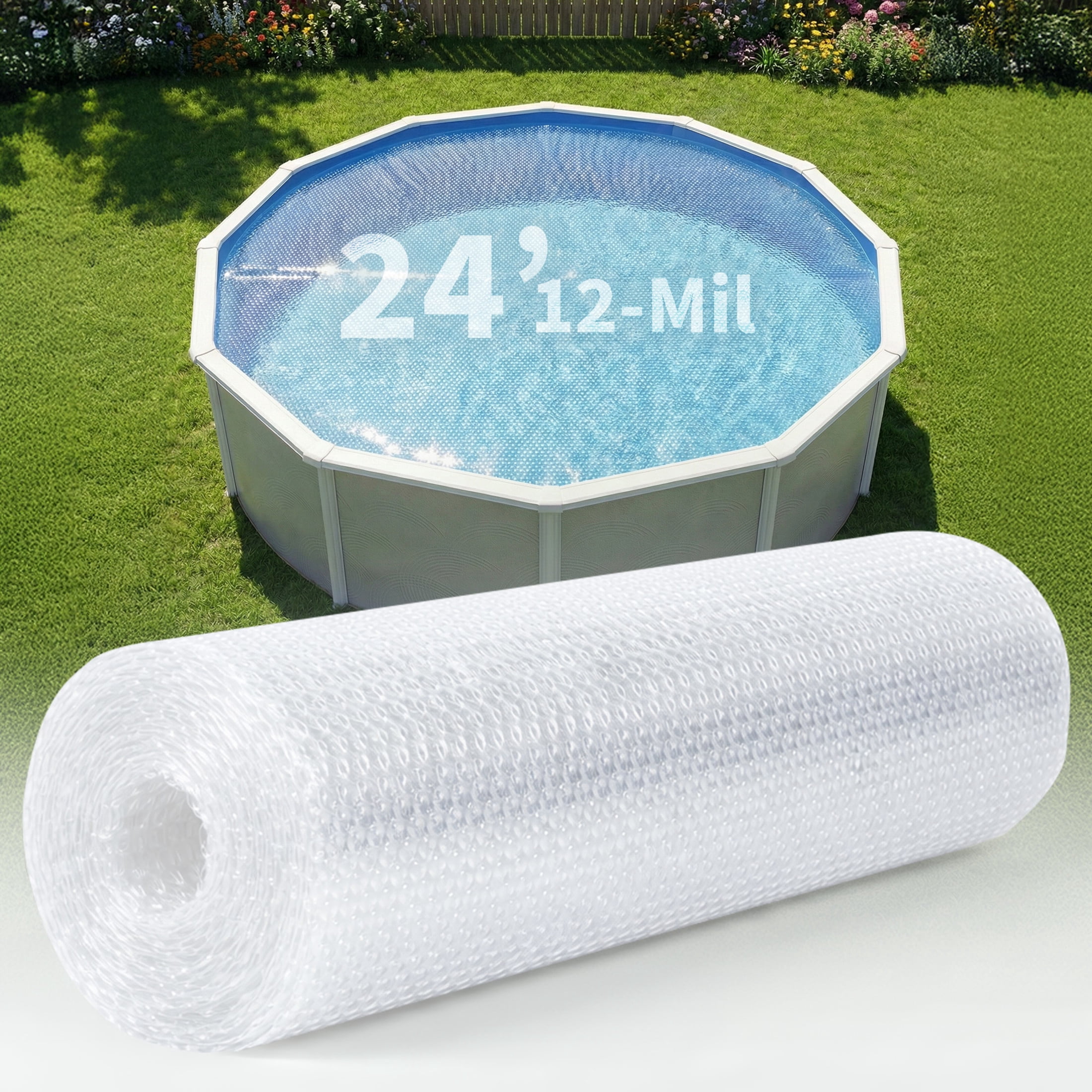 Blue Wave Solar Cover for Round Above-Ground Pools - Clear, UV ...