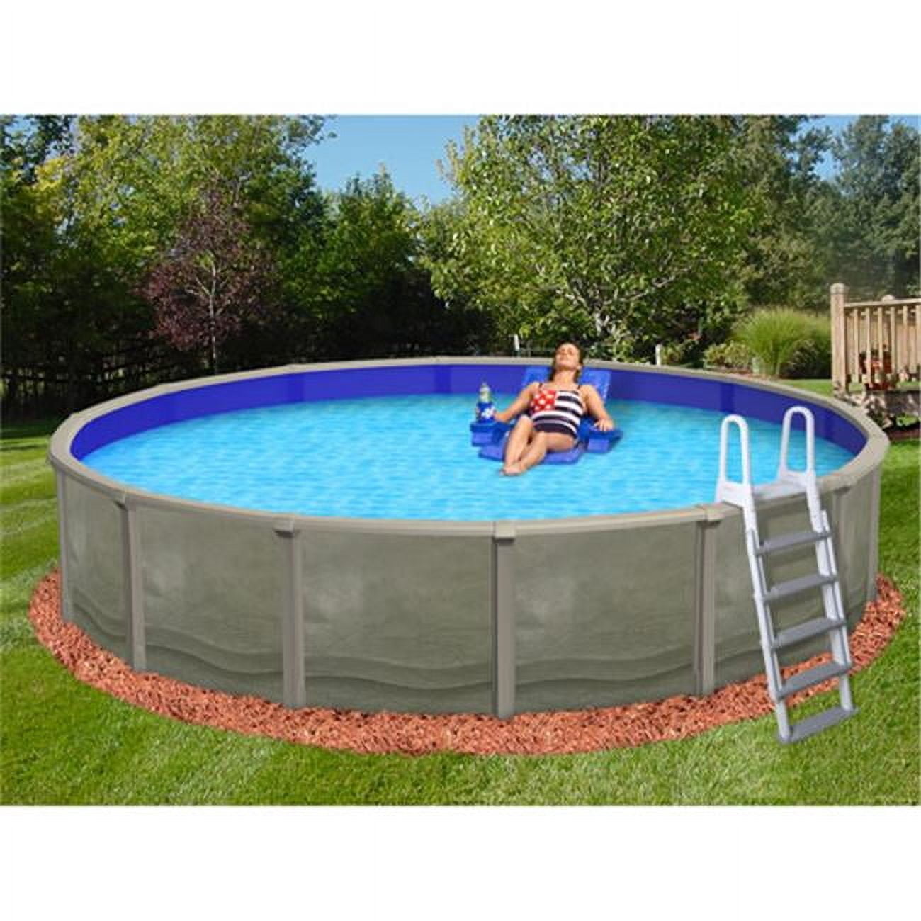 Blue Wave Metal-Walled Above Ground Pool Round 52” 52” - Walmart.com