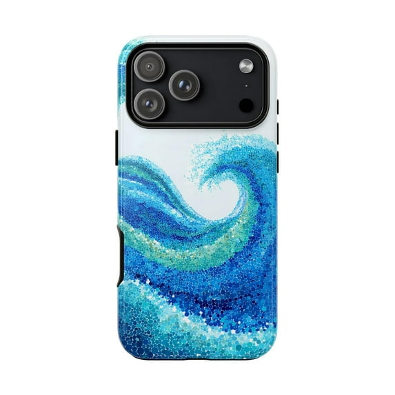 Blue Wave Abstract Dot Mosaic Pattern with iPhone 17 to 11 Pro Max ...