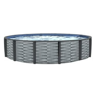 Blue Wave Riviera 18-ft Round 54-in Deep 8-in Top Rail Metal Wall ...