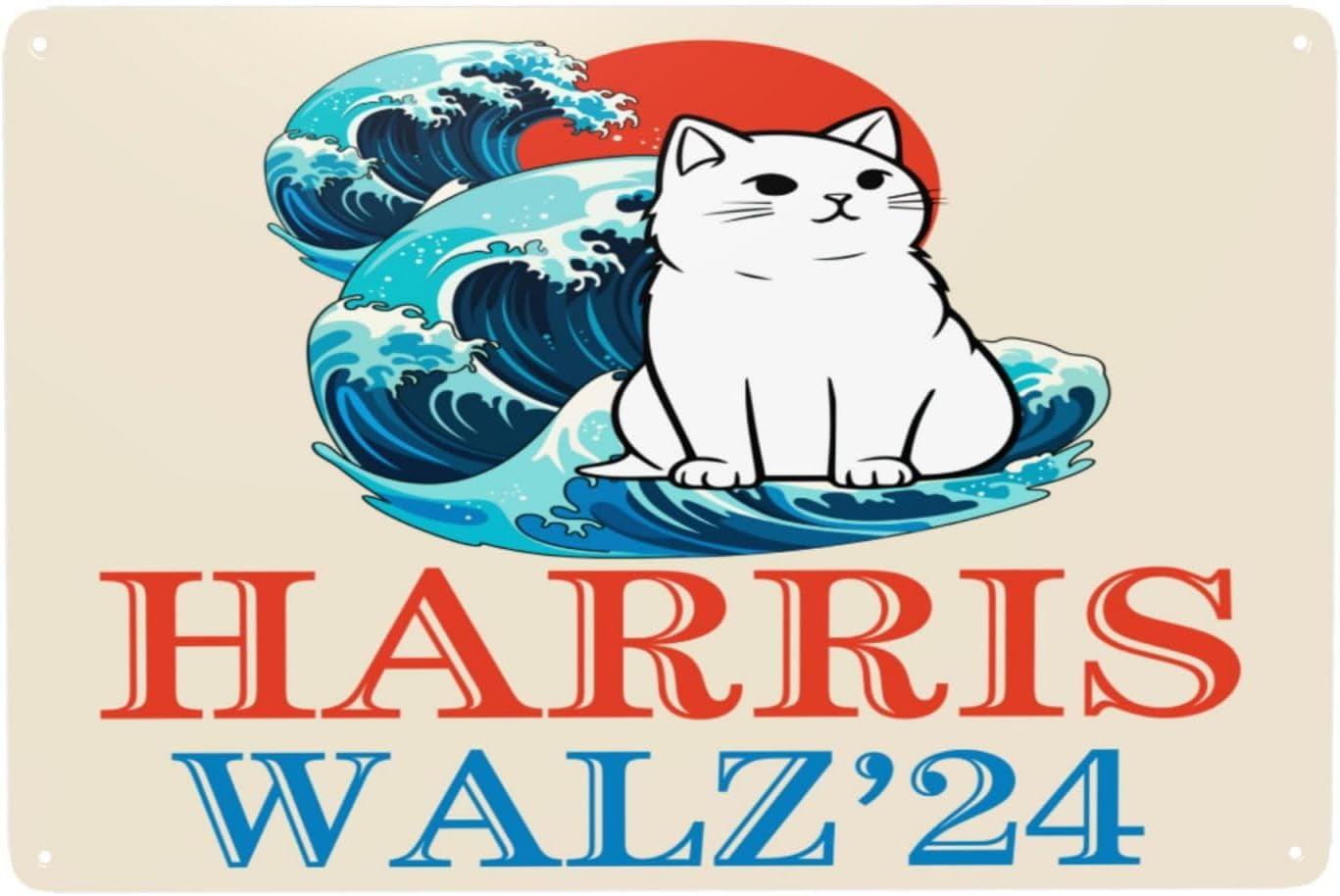 Blue Wave Cats For Kamala Harris Walz Childless Cats Ladies Vote Blue ...
