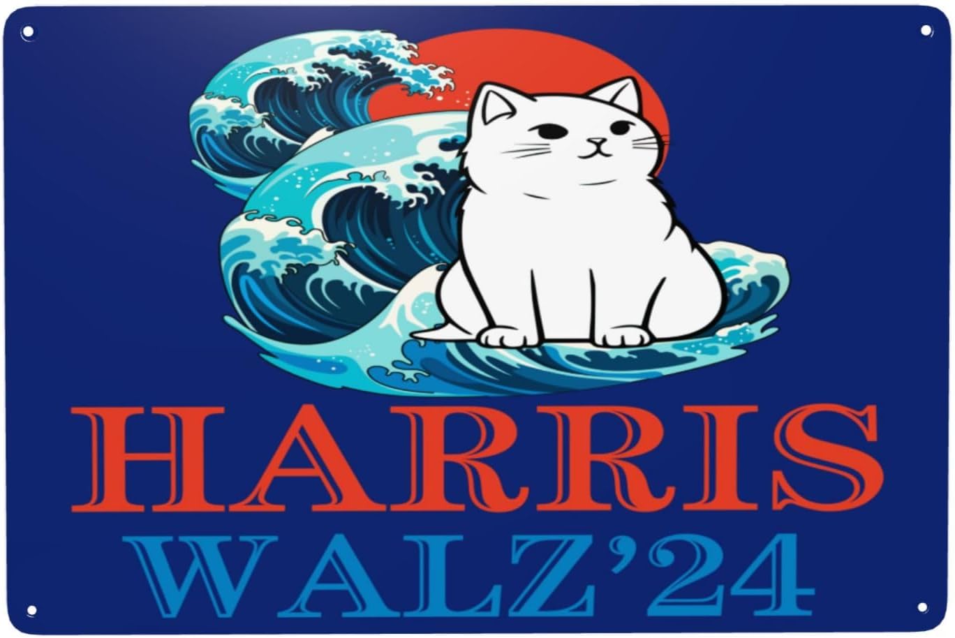 Blue Wave Cats For Kamala Harris Walz Childless Cats Ladies Vote Blue ...