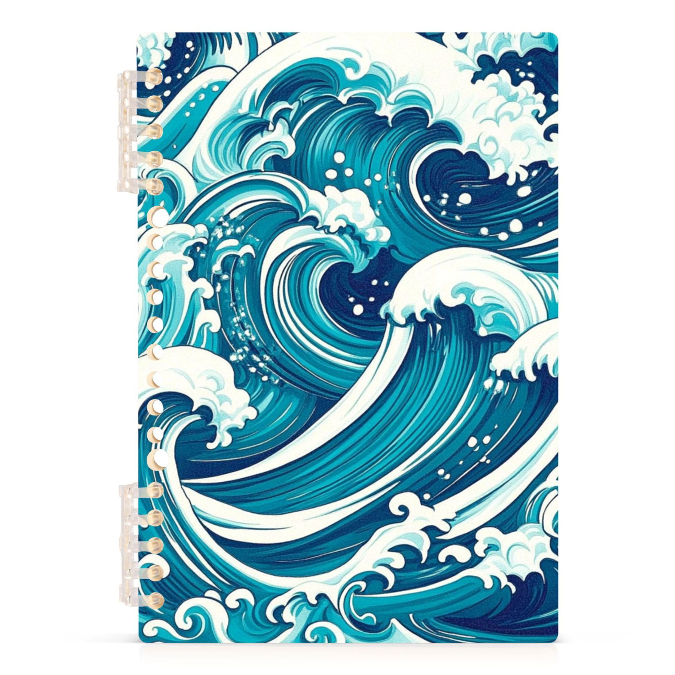 Blue Wave Design Lined Spiral Journal Notebook 60 Pages A5 College ...