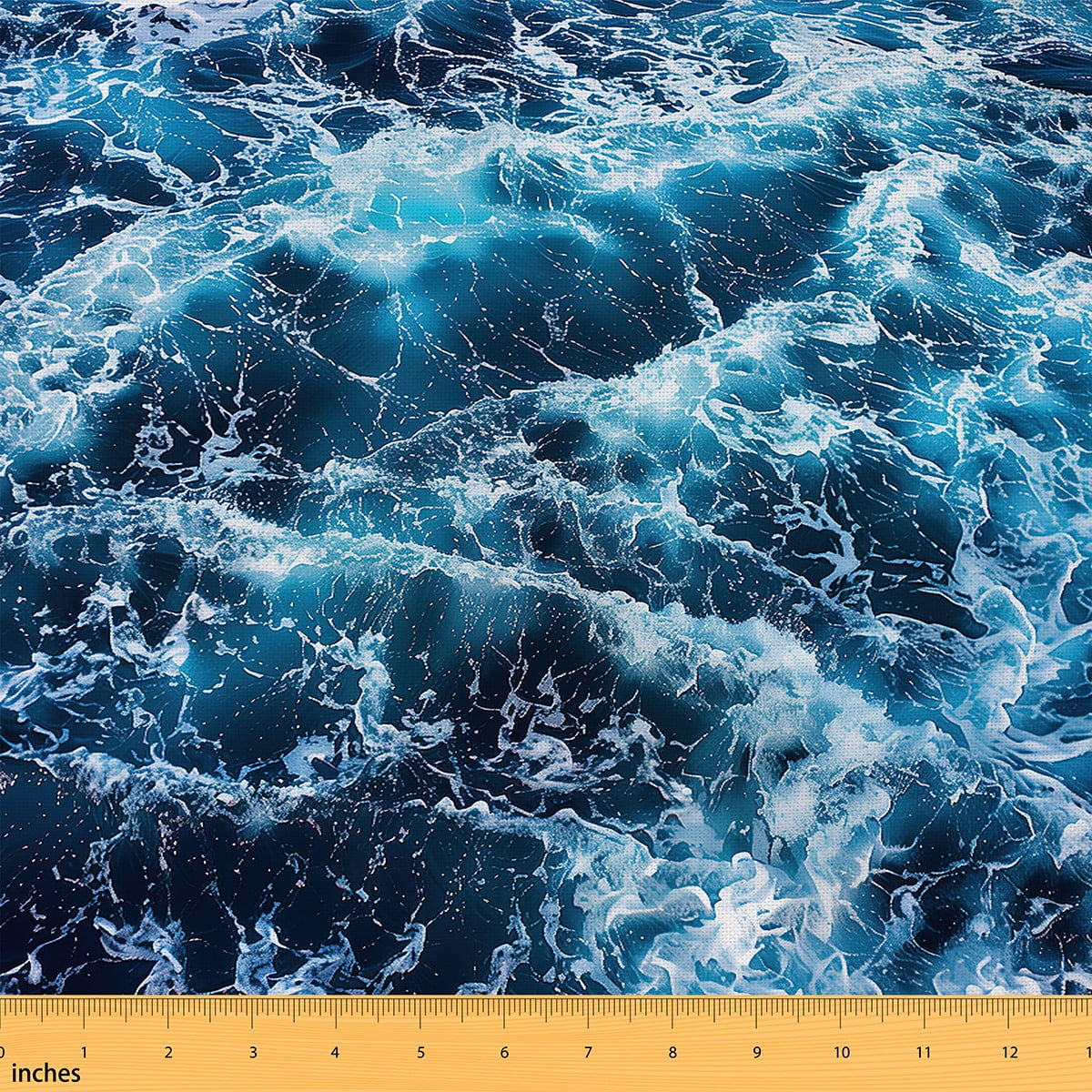 Blue Wave Fabric by The Yard,Sea Ocean DIY Upholstery Fabric,Nautical ...