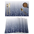 Blue Wave Lines Cotton Linen Placemats Set of 1, Flower Gradient ...