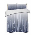 Blue Wave Lines Quilts Bedding Set King Size Flower Gradient Minimalist ...