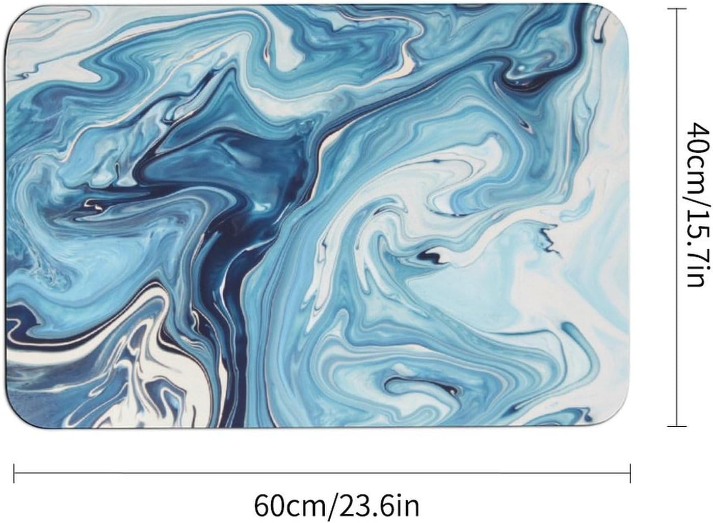 Blue Wave Marble Diatomaceous Earth Shower Bath Mat Rugs 16×24 Inch ...