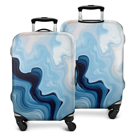 Blue Wave Marble Pattern Luggage Cover Fashion Suitcase Cover Baggage ...