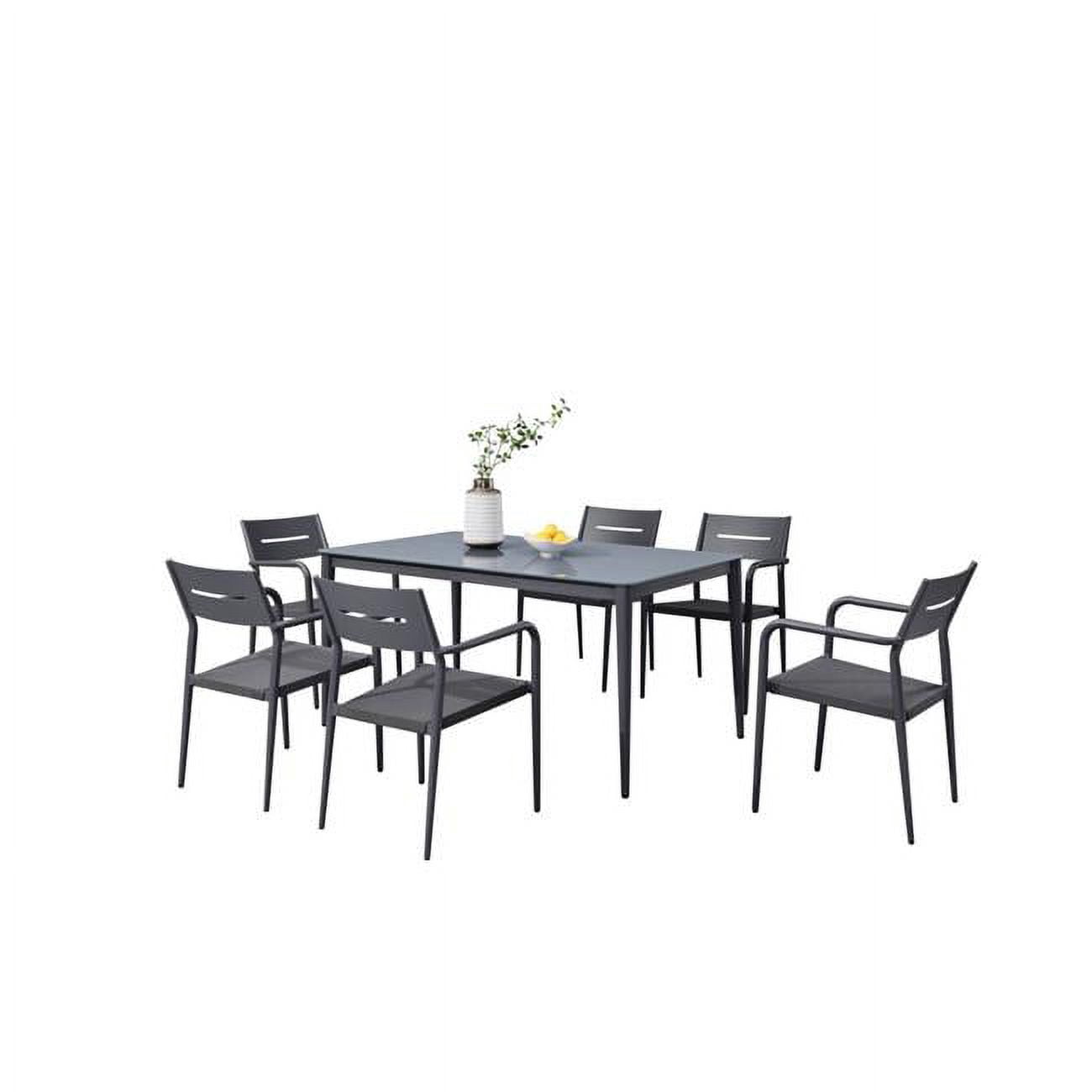 Blue Wave NU6898B 7 Piece Bali Contemporary Outdoor Patio Dining Set ...