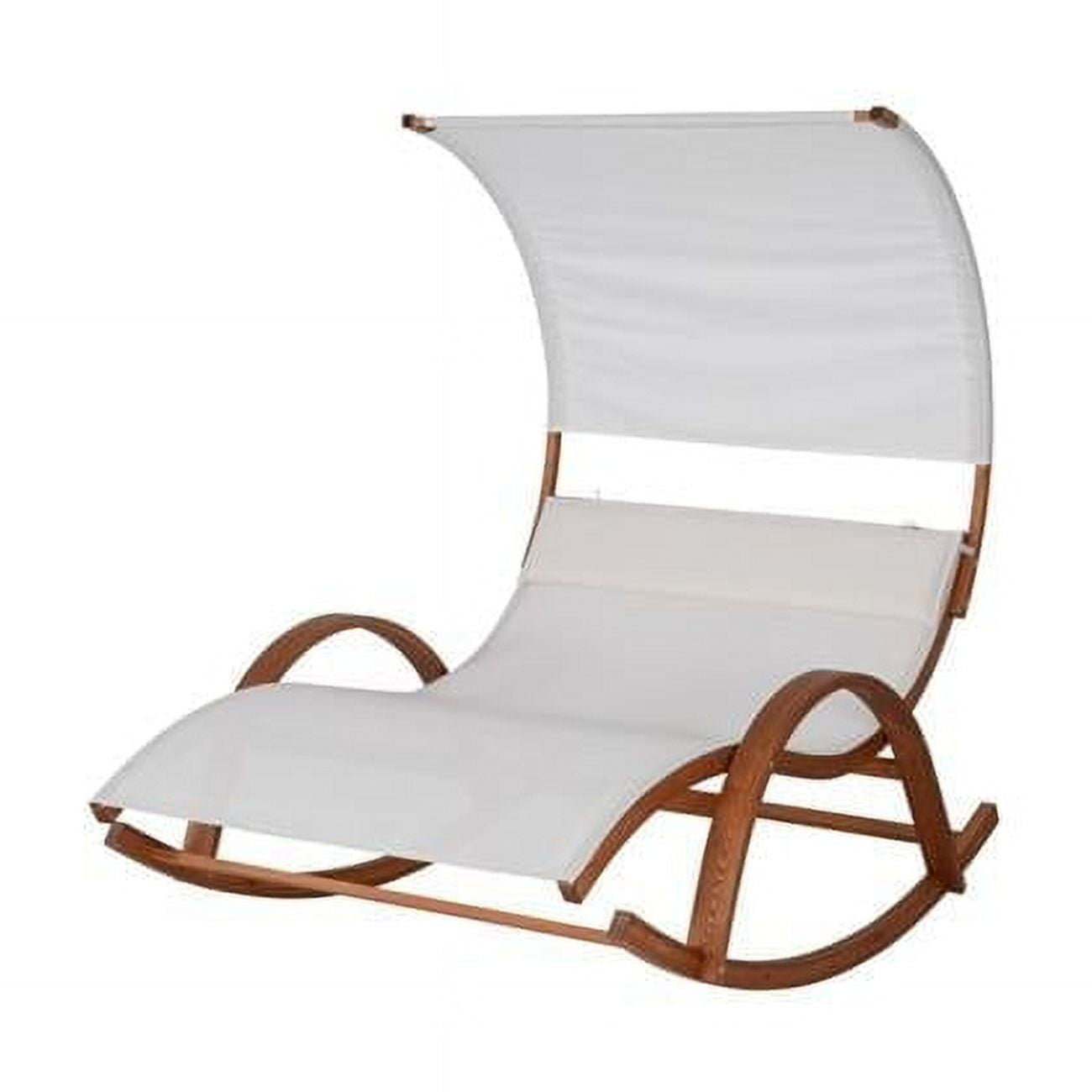 Blue Wave NU6903 Bentwood Breeze Wood Frame Dual Rocking Lounger, White ...