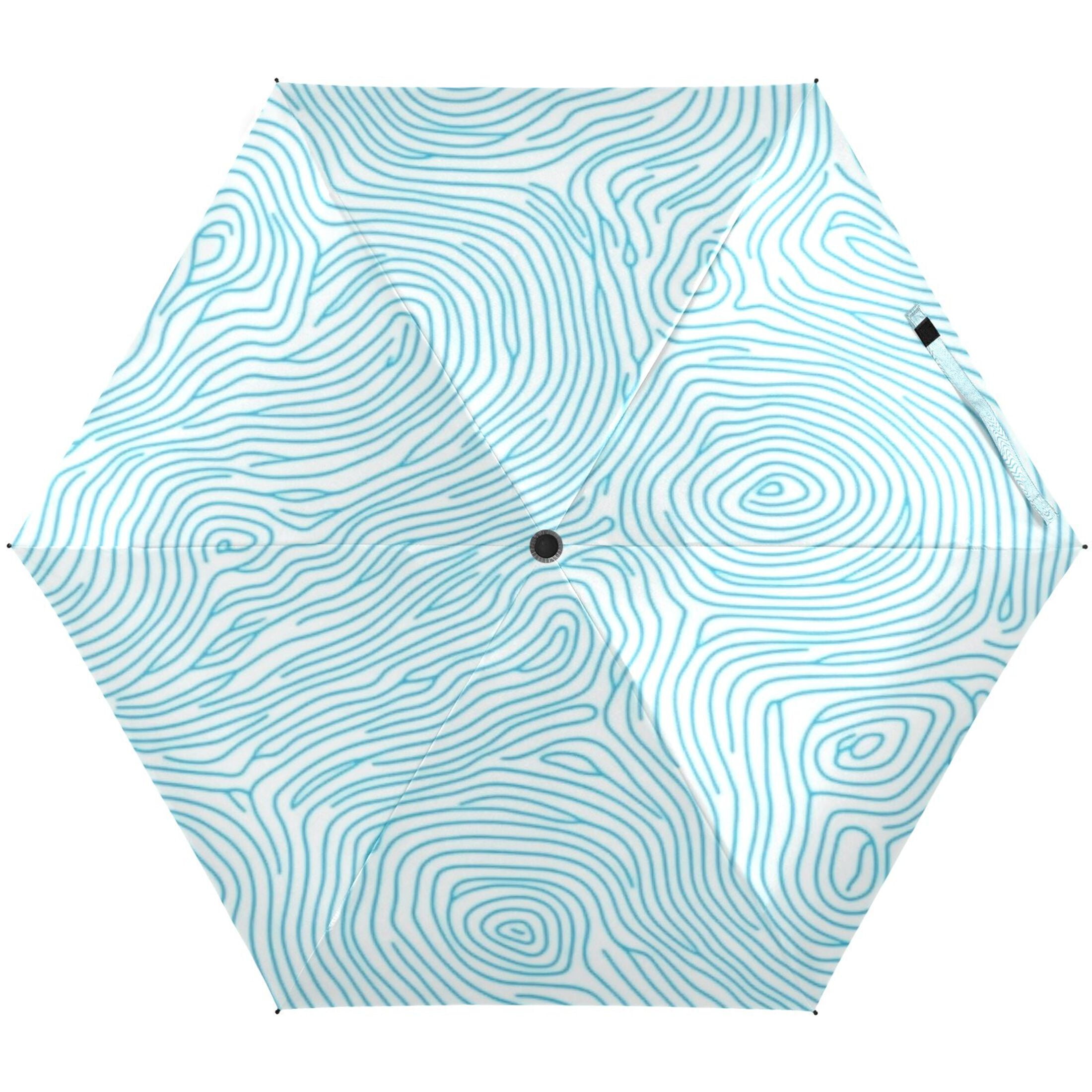 Blue Wave Pattern Umbrellas for Sun Auto Open Close UV50+ Waterproof 5 ...