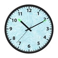 Blue Wave Pattern Wall Clock 12 Inch Voice Activated Night Light Silent ...