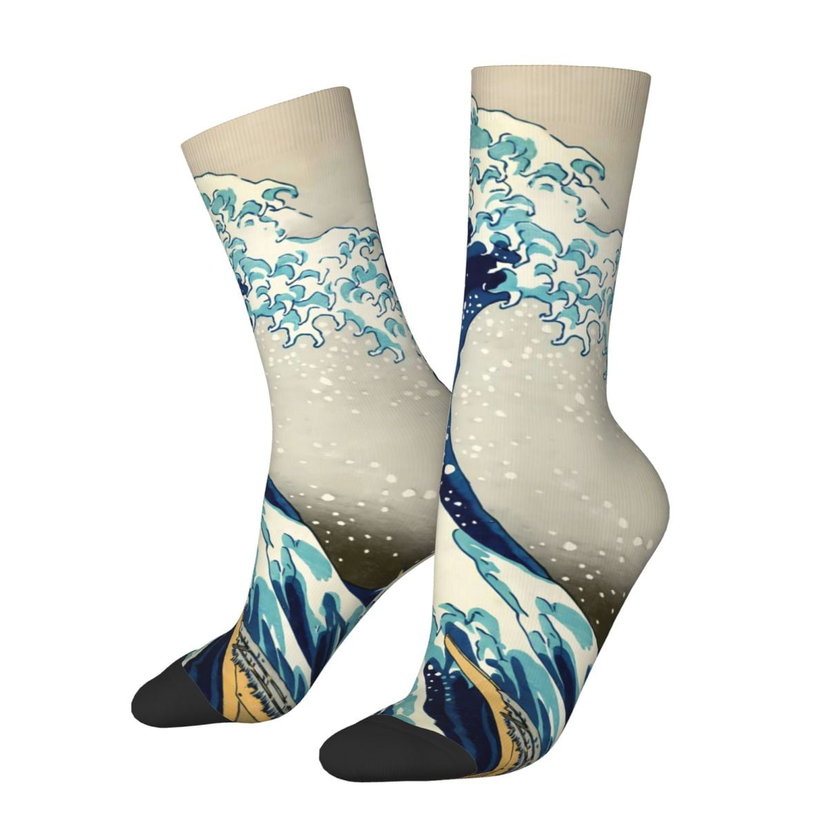 Blue Wave Socks Winter Abstract Print Stockings Trendy Women Men Soft ...