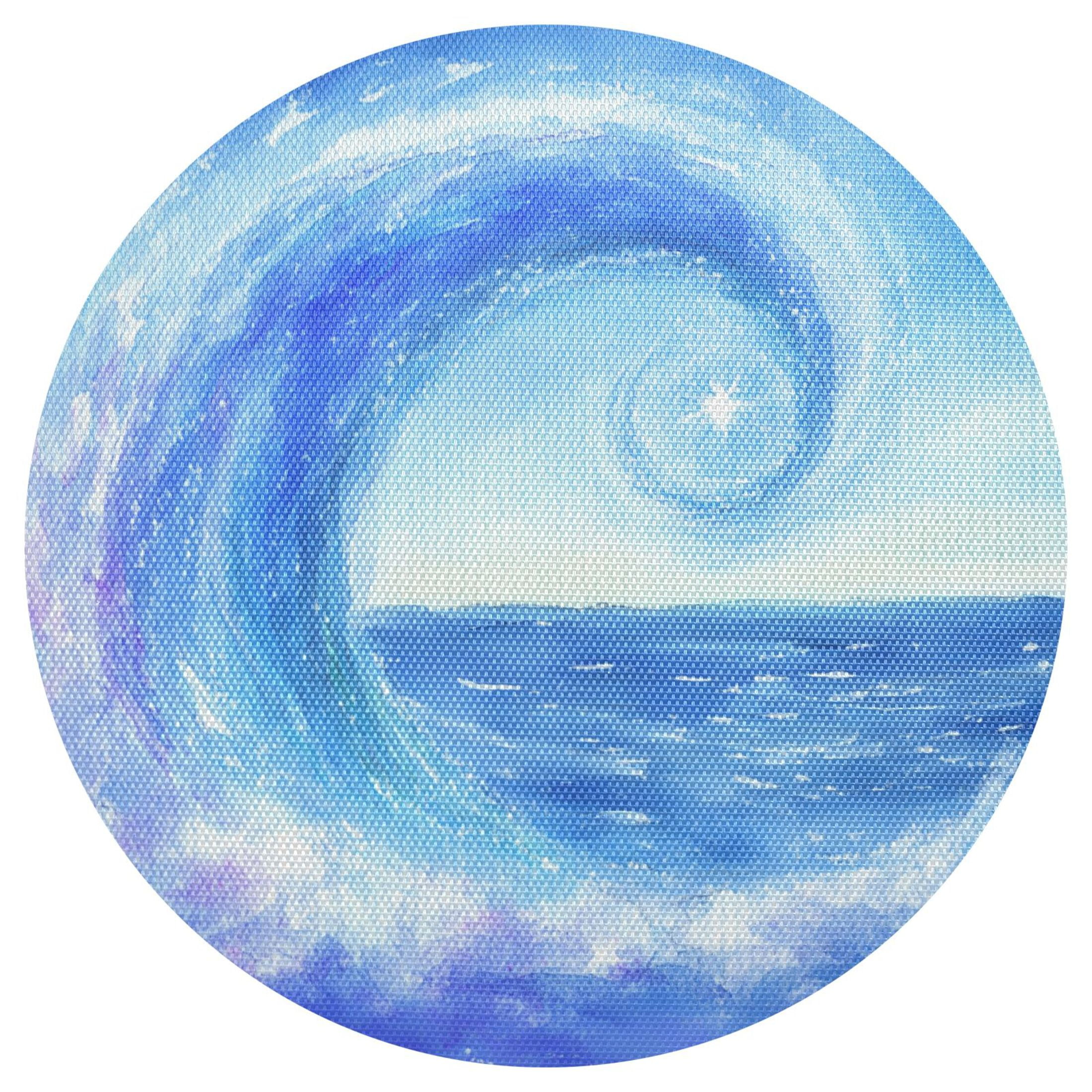 Blue Waves 15.4in Diameter PVC Plate Mat, Heat-Resistant and Cuttable ...