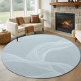 Blue Waves 6FT Round Area Rugs for Living Room Abstract Minimalist ...