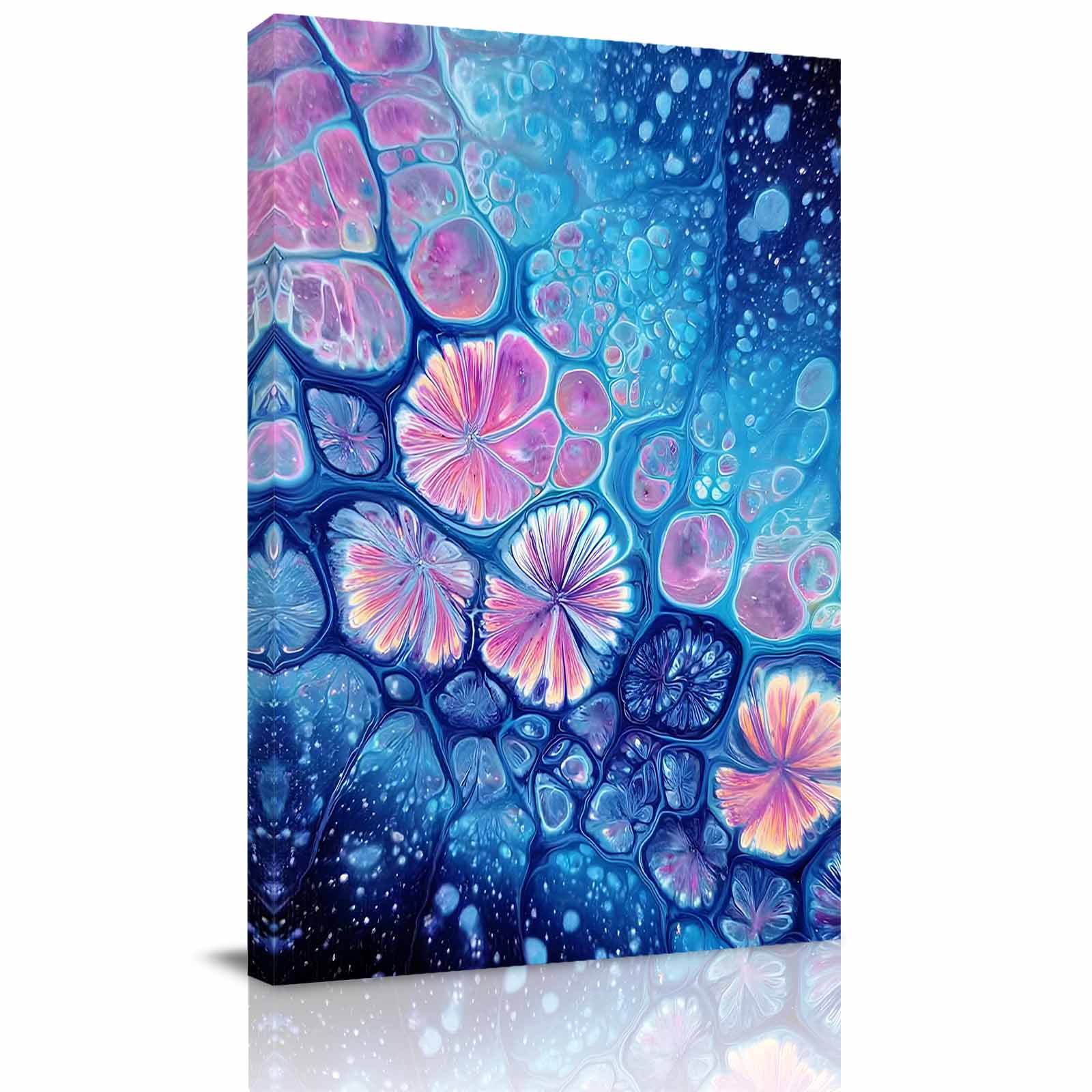 Blue Waves Canvas Wall Art for Living Room, Modern Abstract Gradual ...