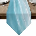 Blue Waves Coastal Table Runner Linen Burlap Table Runner 36 Inches ...