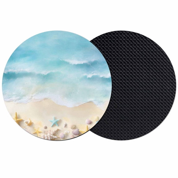 Blue Waves Coasters Set of 2, Absorbent Coasters for Drinks, Summer ...