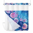 Blue Waves No Hook Shower Curtain and Snap in Liner Set, Modern ...