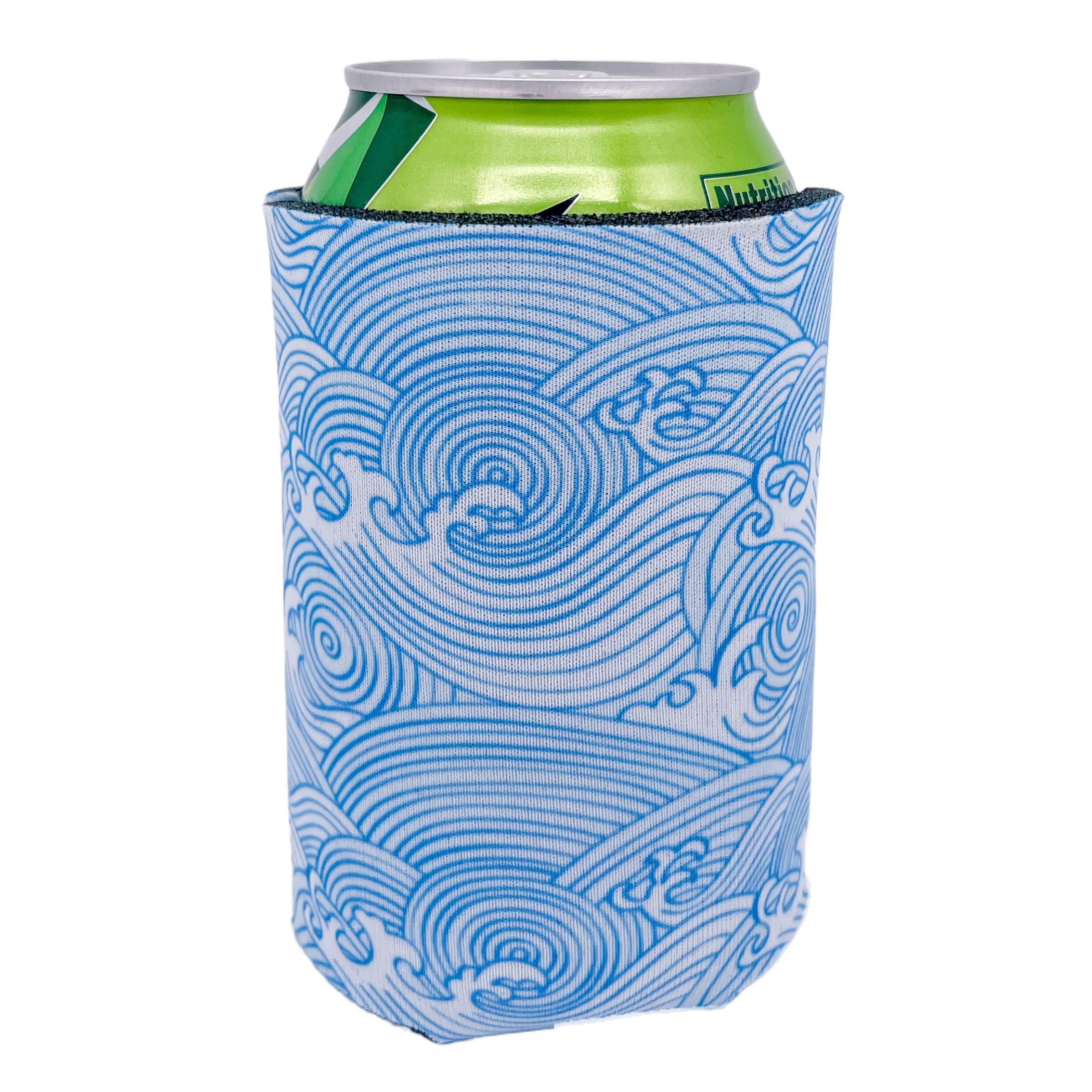 Blue Waves Pattern Collapsible Can Coolie - Walmart.com