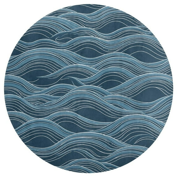 Blue Waves Pattern Rugs for Bedroom Large Area Living Room Decoration ...