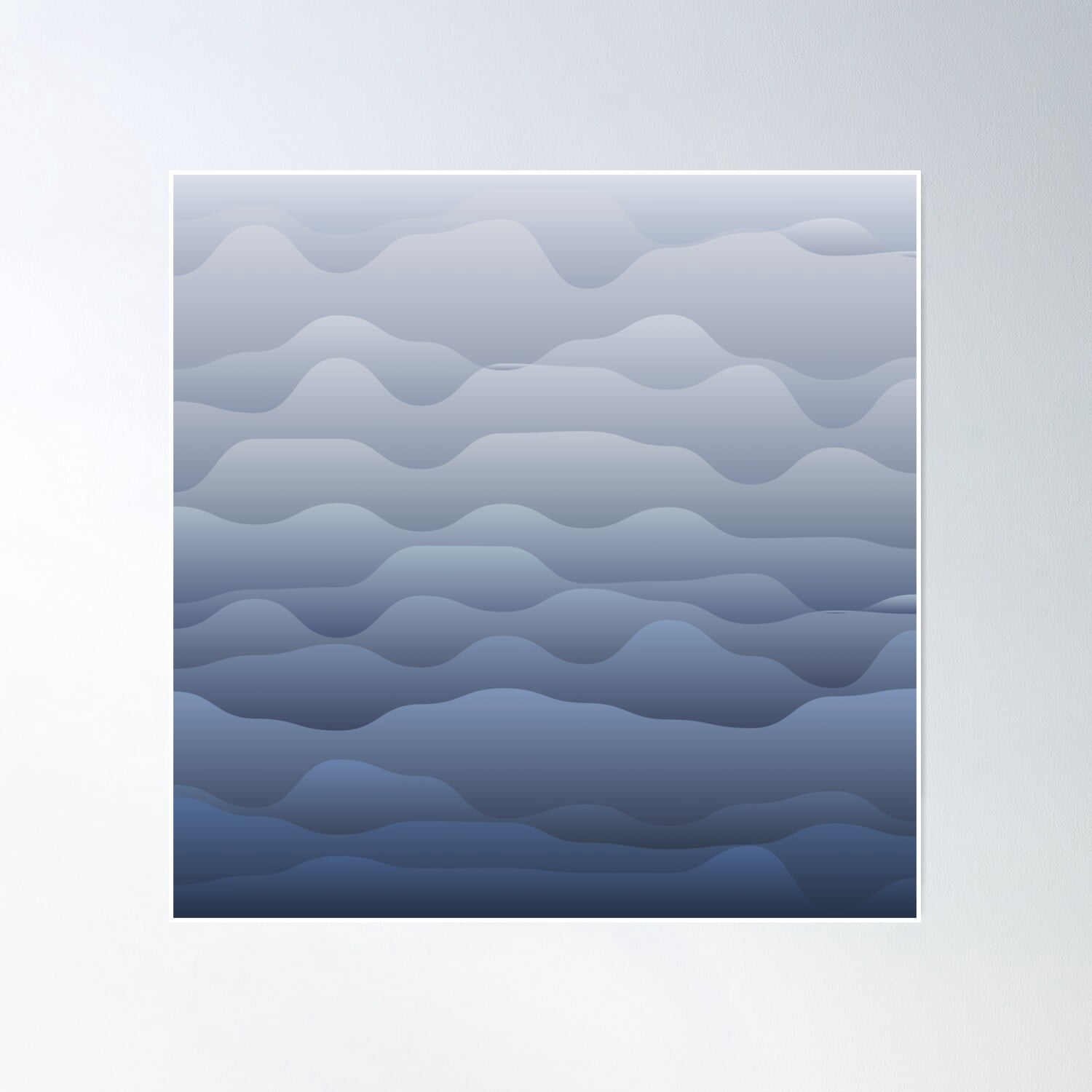 Blue Waves Poster Wall Art, Modern Wall Decor, 16x16 UNFRAMED - Walmart.com