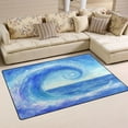 Blue Waves Soft Polyester Area Rug 60''x39'', Non Slip, Memory Foam ...